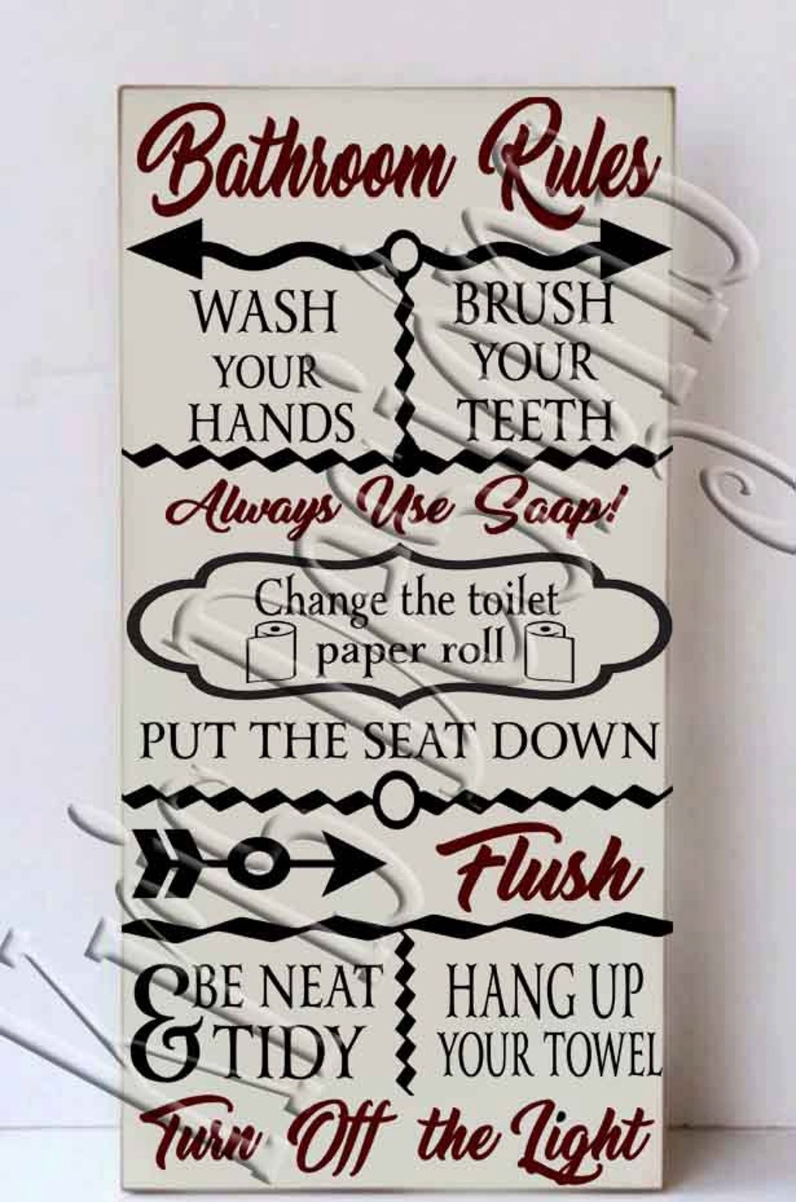 Bathroom Rules SVG PNG JPG - Etsy