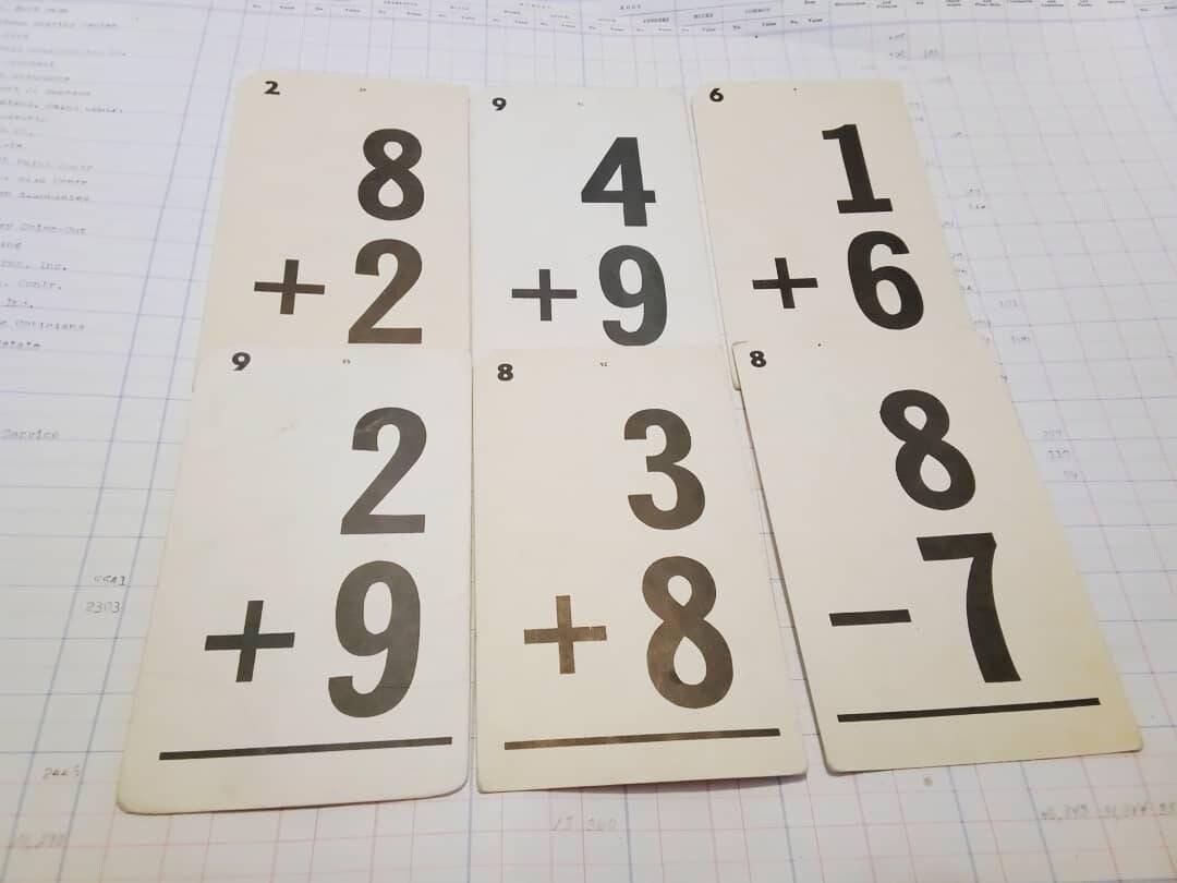 Flash Cards Ephemera Patina Math School Supplies - Etsy
