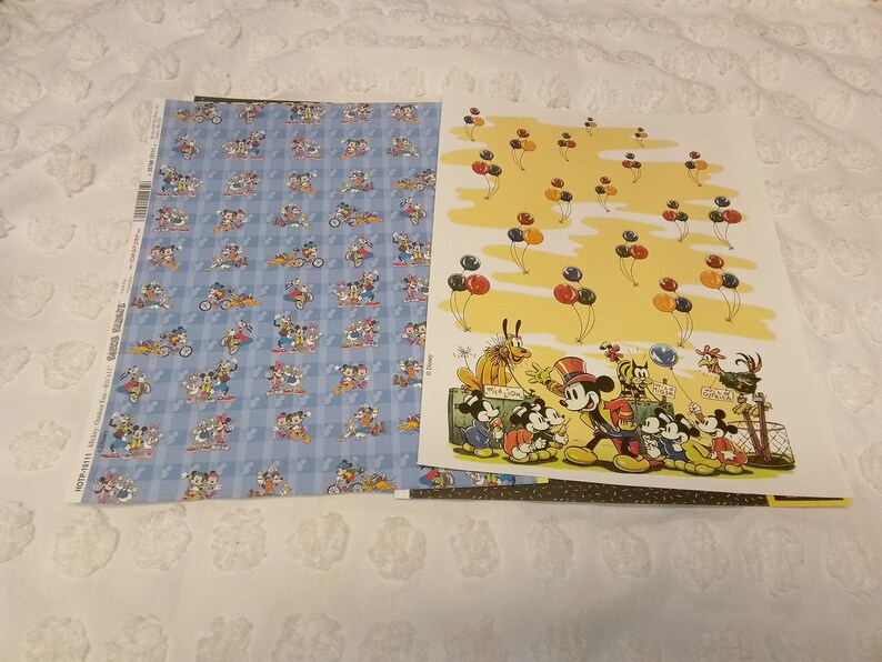 Disney Scrapbooking Paper, Mickey Mouse, Goofy, Minnie Mouse, Donald ...