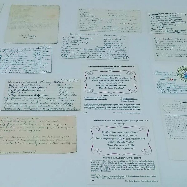 Old Recipe Cards - Etsy