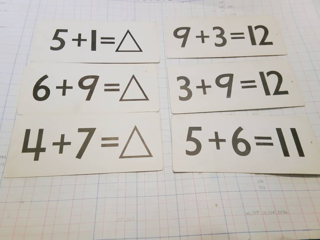 Flash Cards Ephemera Patina Math School Supplies - Etsy