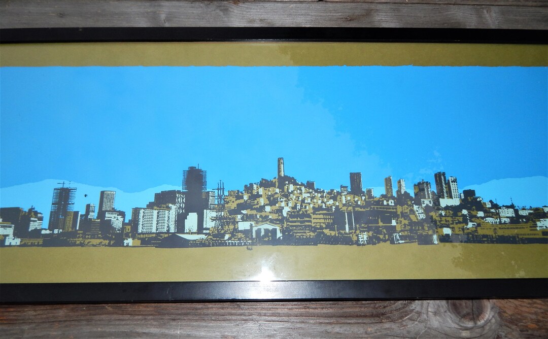 C. 1960 Framed Harry Hambly III Screen Print of San Francisco Skyline ...