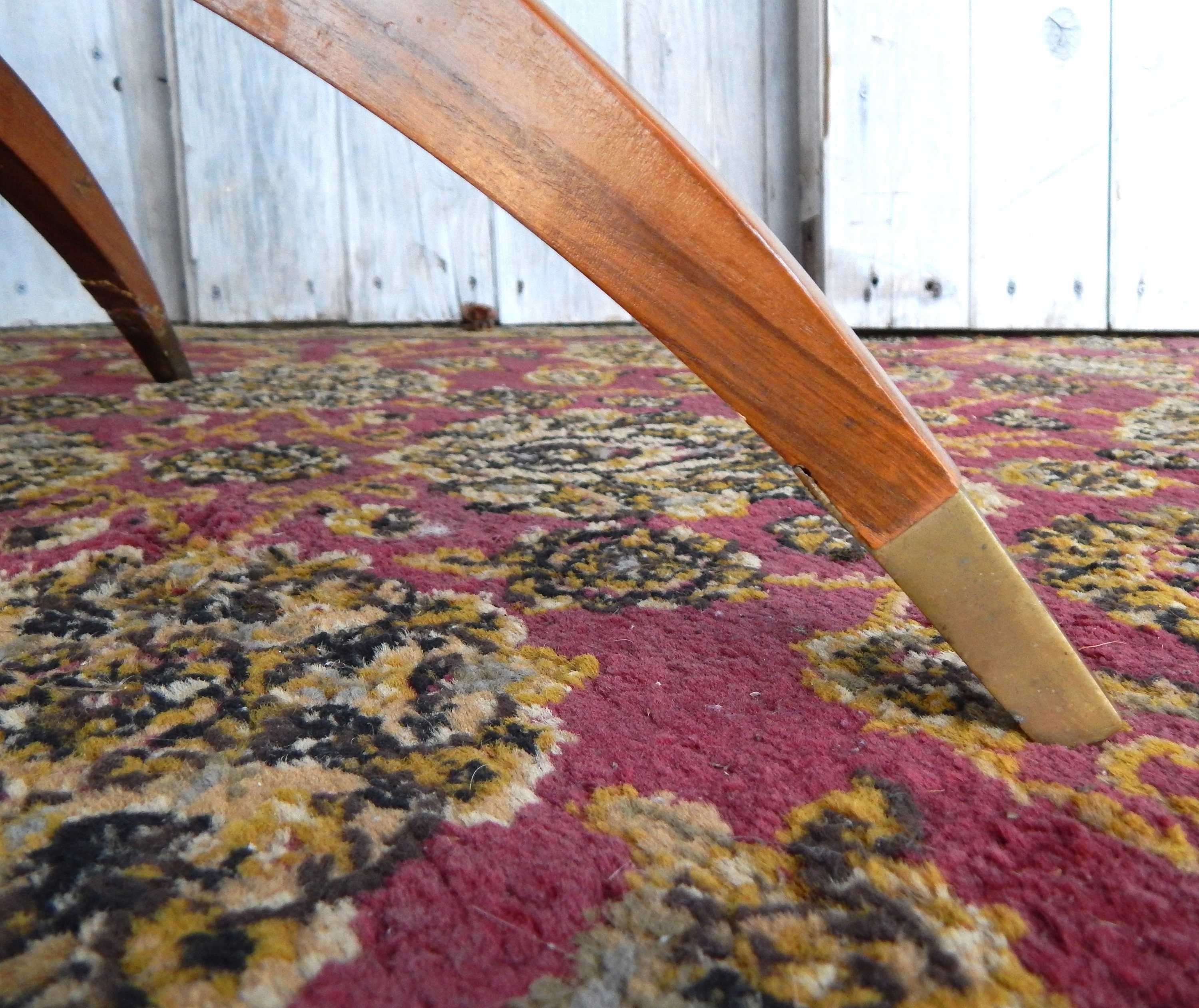 c. 1965 Asian Brass Table w/ Folding MCM Spider Leg Base
