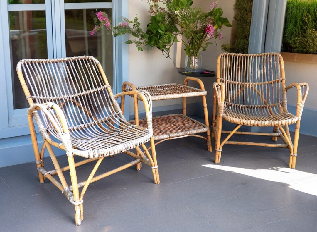 Early 1970's Bamboo Patio Set - Etsy