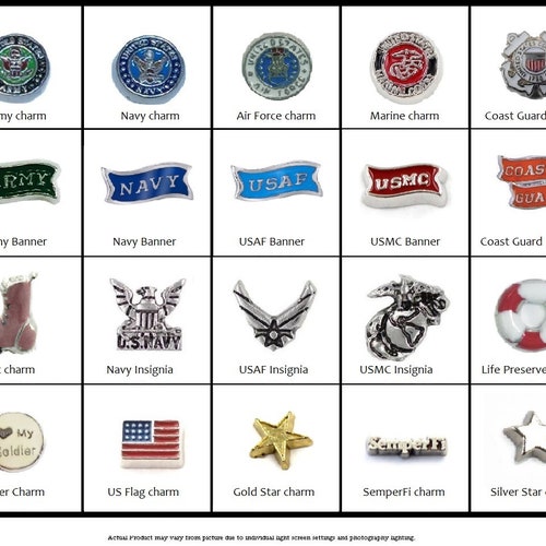 Military Floating Charms for Memory Lockets - Etsy