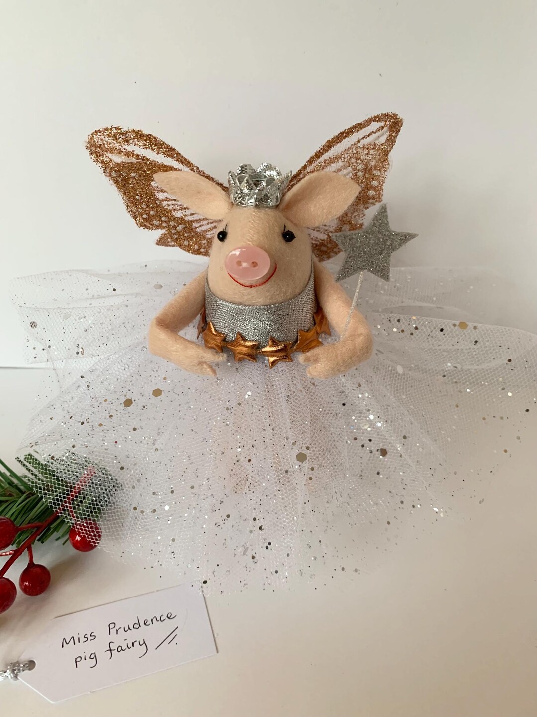 Miss Prudence Pig Fairy Tree Topper or Pig Lover Gift. - Etsy