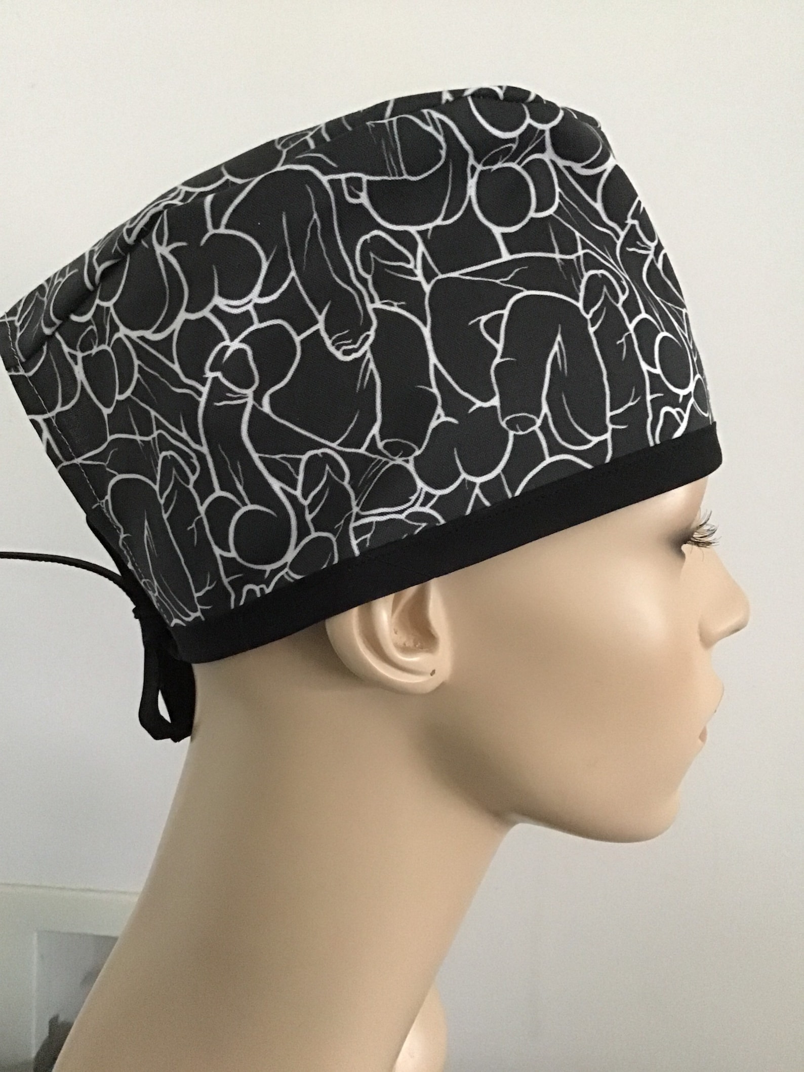 UNISEX SCRUB HAT Featuring Penis Doodle Print Back Ties - Etsy