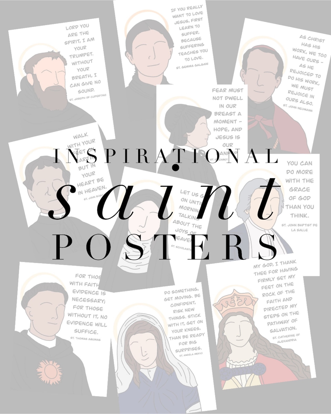 Inspirational Saints Posters Digital Download - Patrons of Education I ...