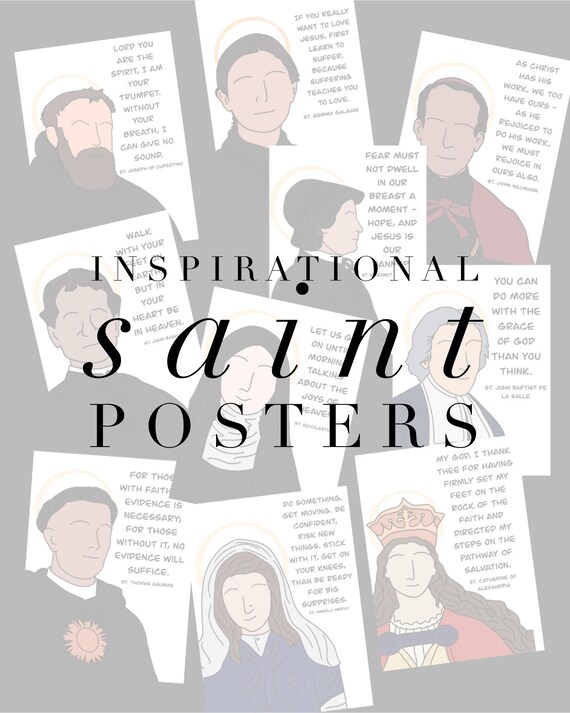 Inspirational Saints Posters Digital Download Patrons of | Etsy