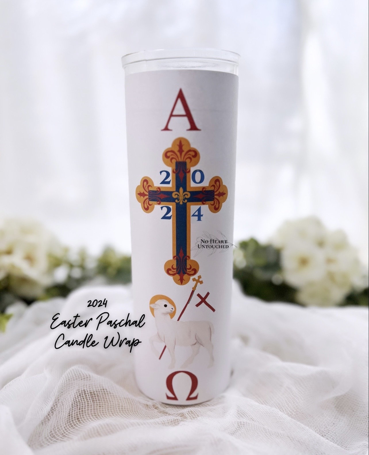 Easter Paschal Candle Wrap 2024 Easter Candle Paschal Candle Digital Download Etsy