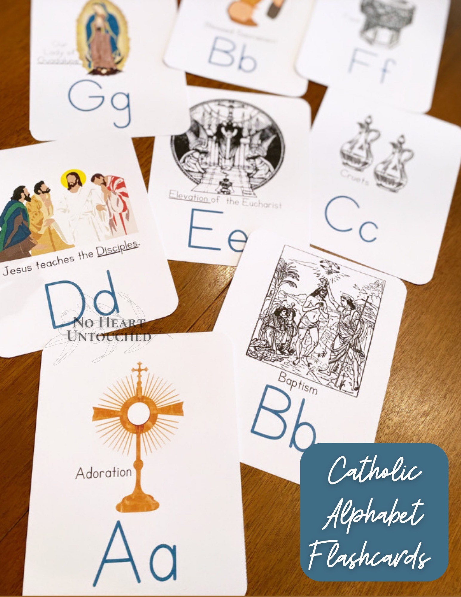 Catholic Alphabet Flashcards Digital Download Catholic ABC - Etsy