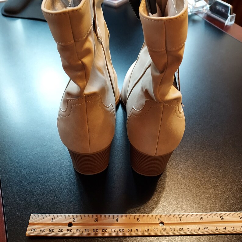 Time and Tru Western Slouch Women's Boots Size 11 Light Tan / Bone ...