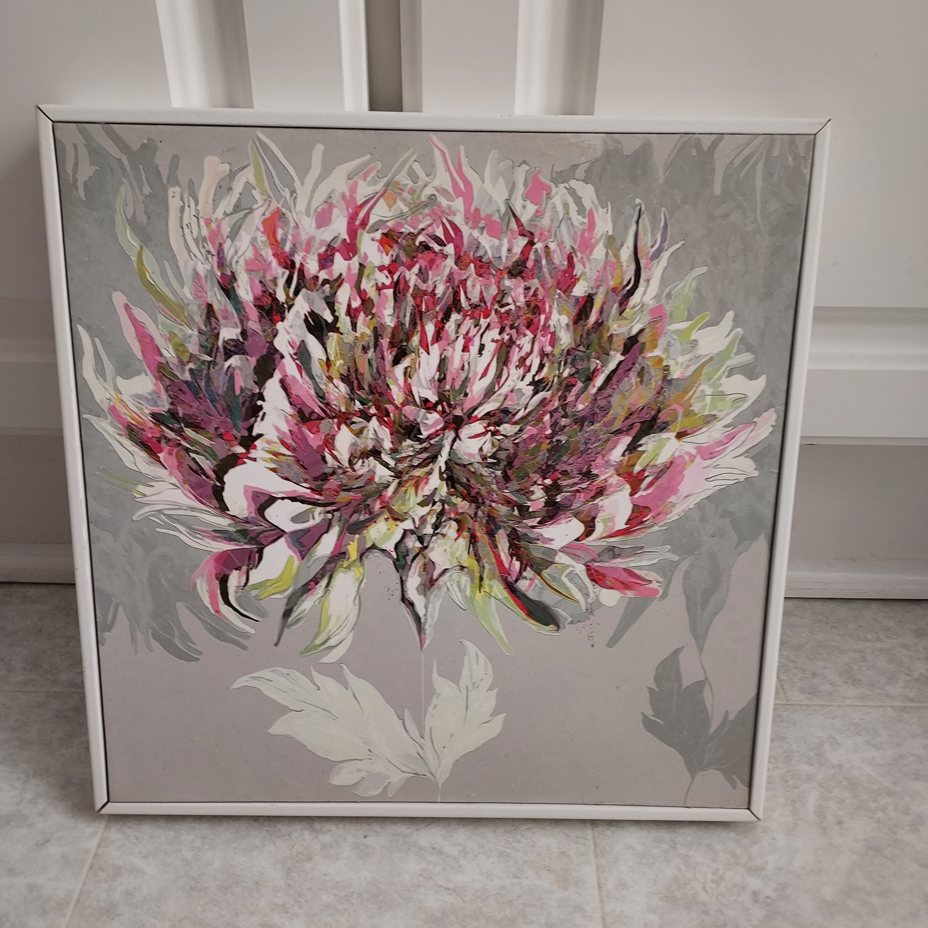 Hand-painted Spring Flower Painting Framed Wall Art Decor Floral ...