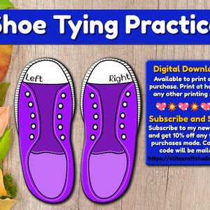 Shoe Tying Practice - Printable Shoe Lacing Cards, Life Skill for Kids ...