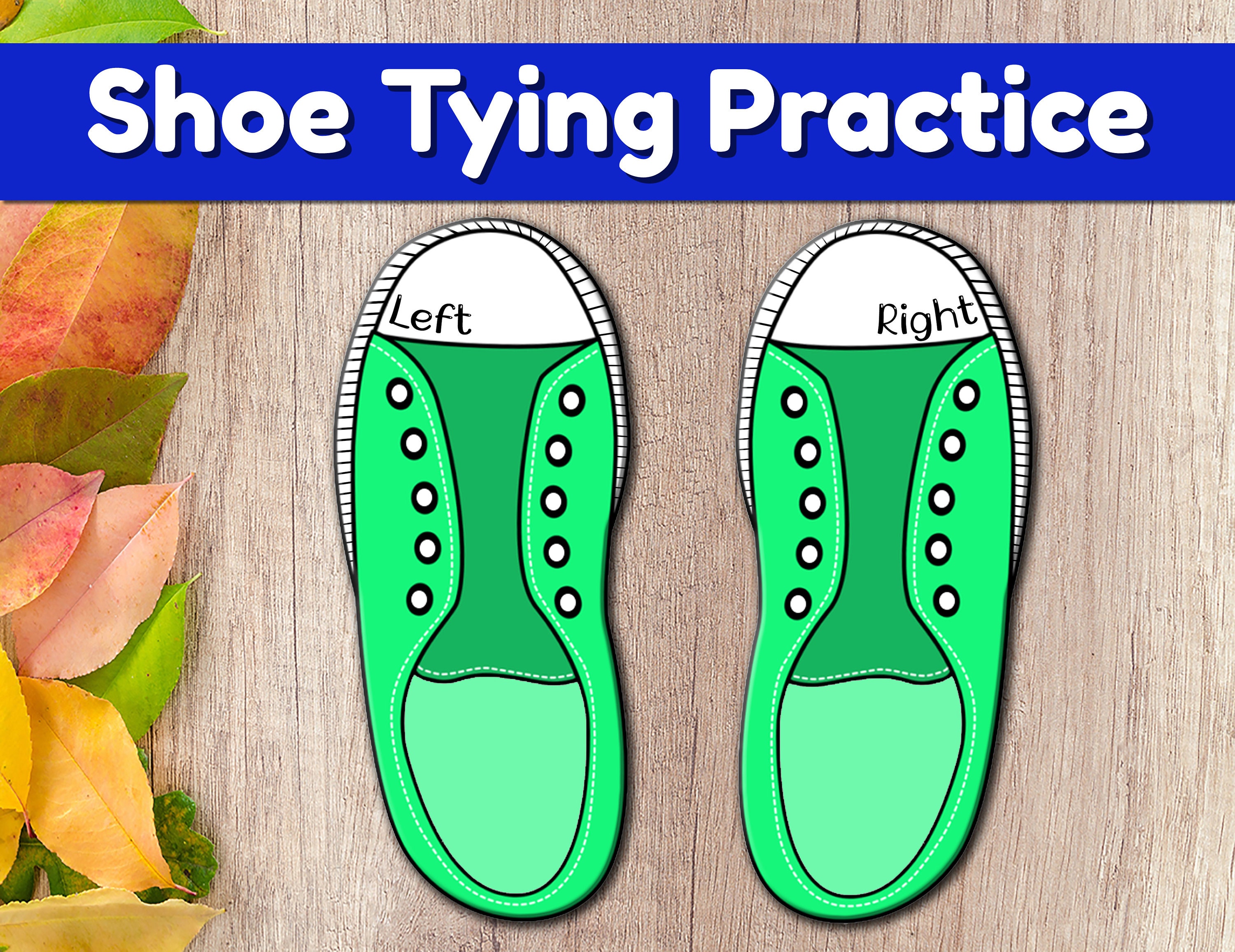 Shoe Tying Practice - Printable Shoe Lacing Cards, Life Skill for Kids ...