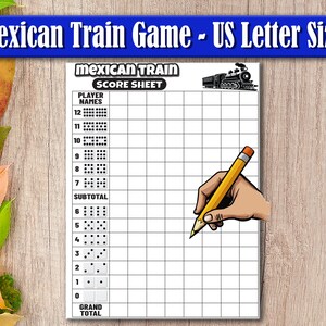 Mexican Train Score Card | Mexican Train Scoresheet & Score Pads for ...