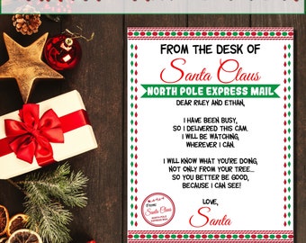 Santa Cam Letter WITH CAMERA PRINT Printable & Editable Santa Claus ...