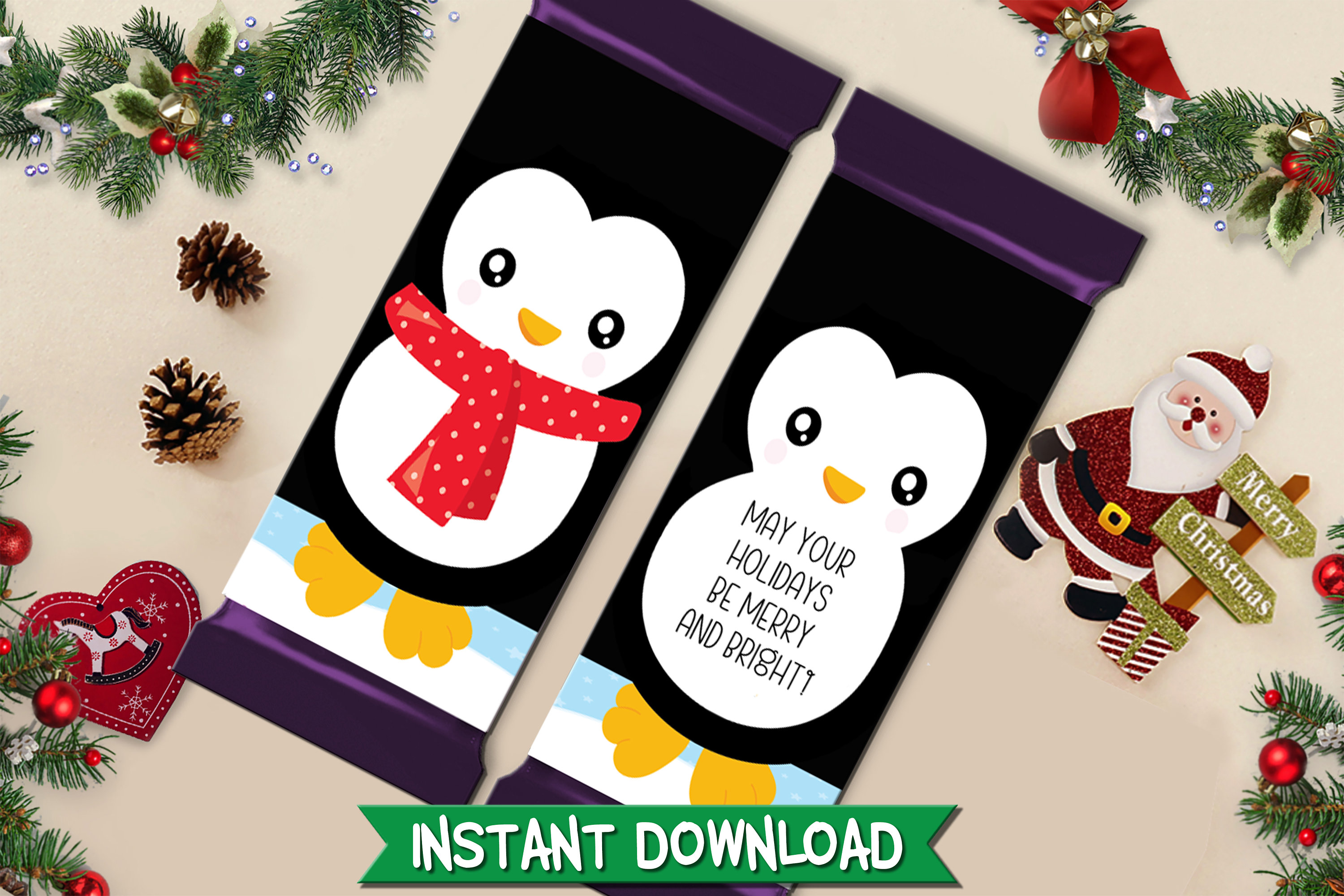 Printable Penguin Candy Wrapper - 1.55oz Hershey Bar Christmas ...