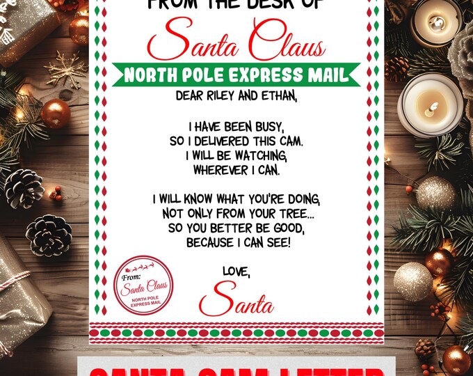 Printable Santa's Lost Button Poem Card/letter, Editable Santa's ...