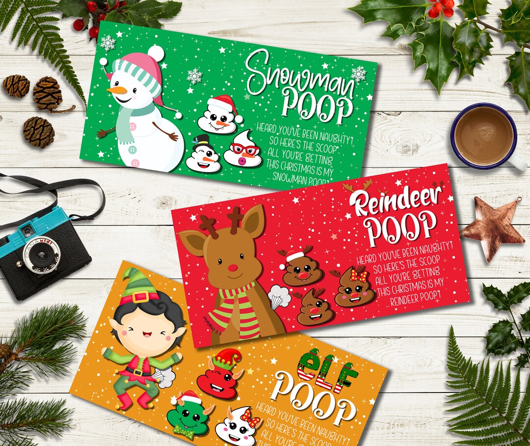 Reindeer Poop, Snowman Poop and Elf Poop Bag Topper Cute Christmas Bag ...