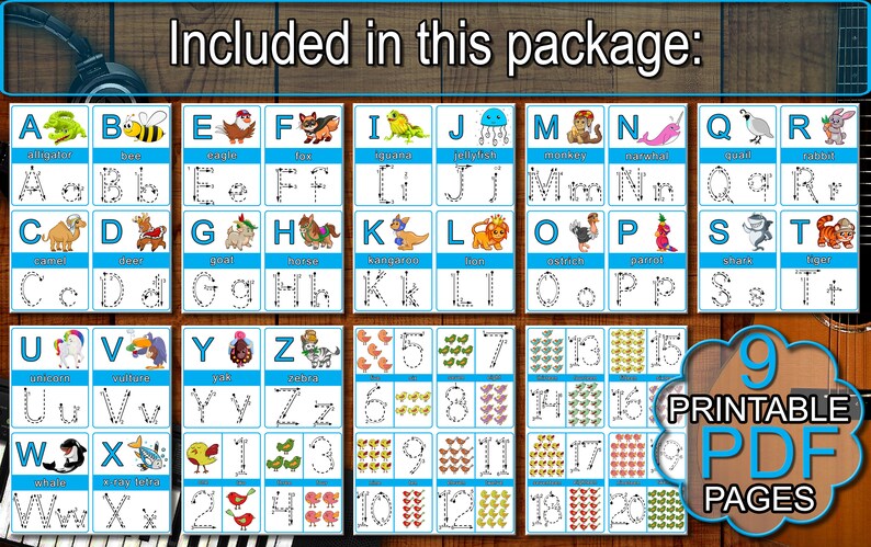 Alphabet Tracing Printable Flashcards: Preschool ABC - Etsy