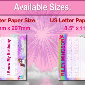 Trace Your Name Name Writing Sheets Unicorn Child - Etsy