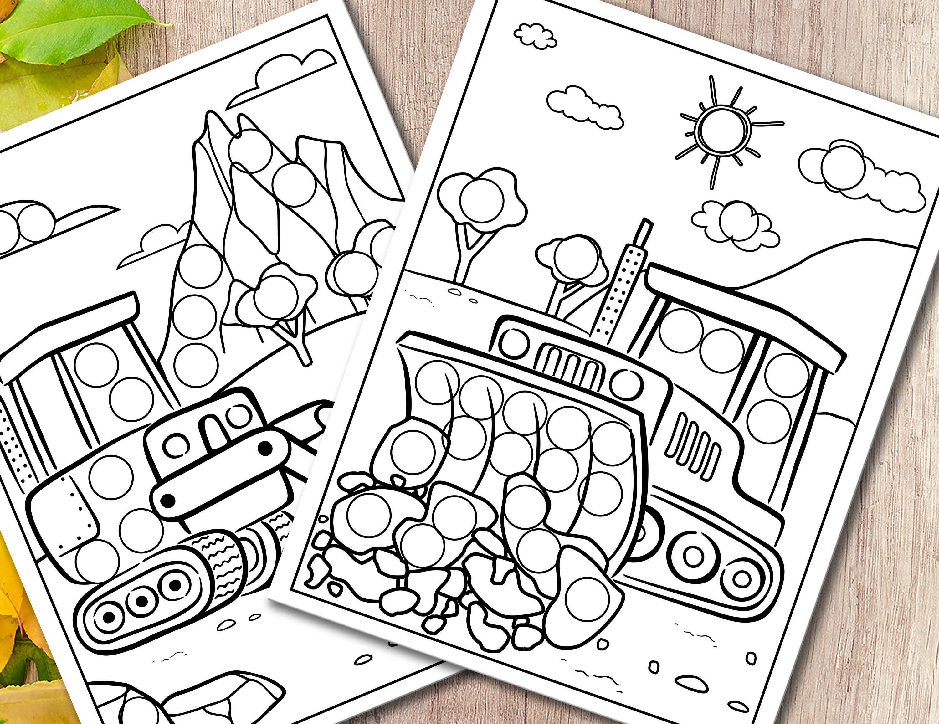 Dot Marker Printable Activity Book Construction Do-a-dot - Etsy