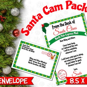 Santa Cam Letter and Envelope Pack – Printable & Editable Santa Claus ...
