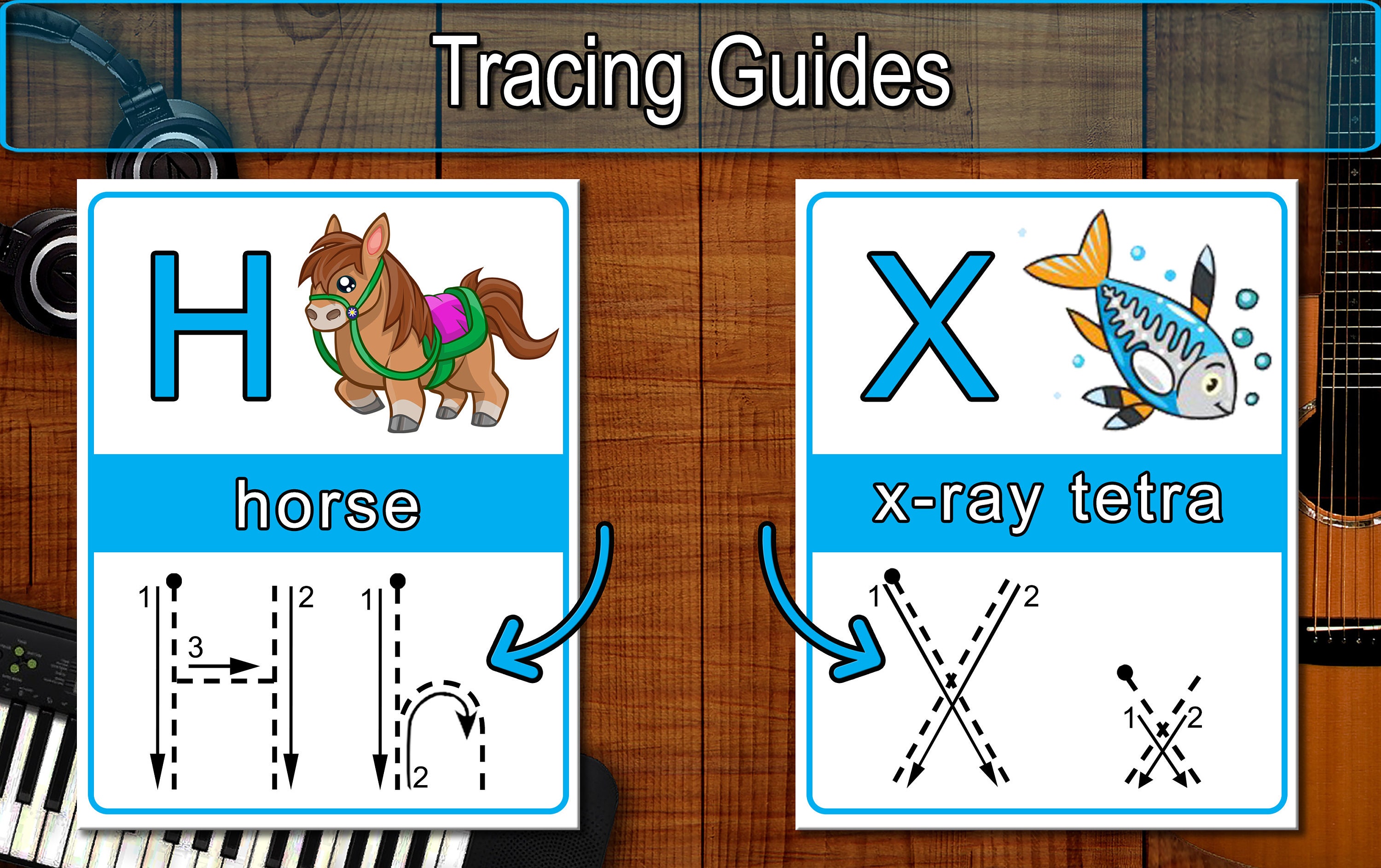 Alphabet Tracing Printable Flashcards: Preschool ABC Handwriting ...