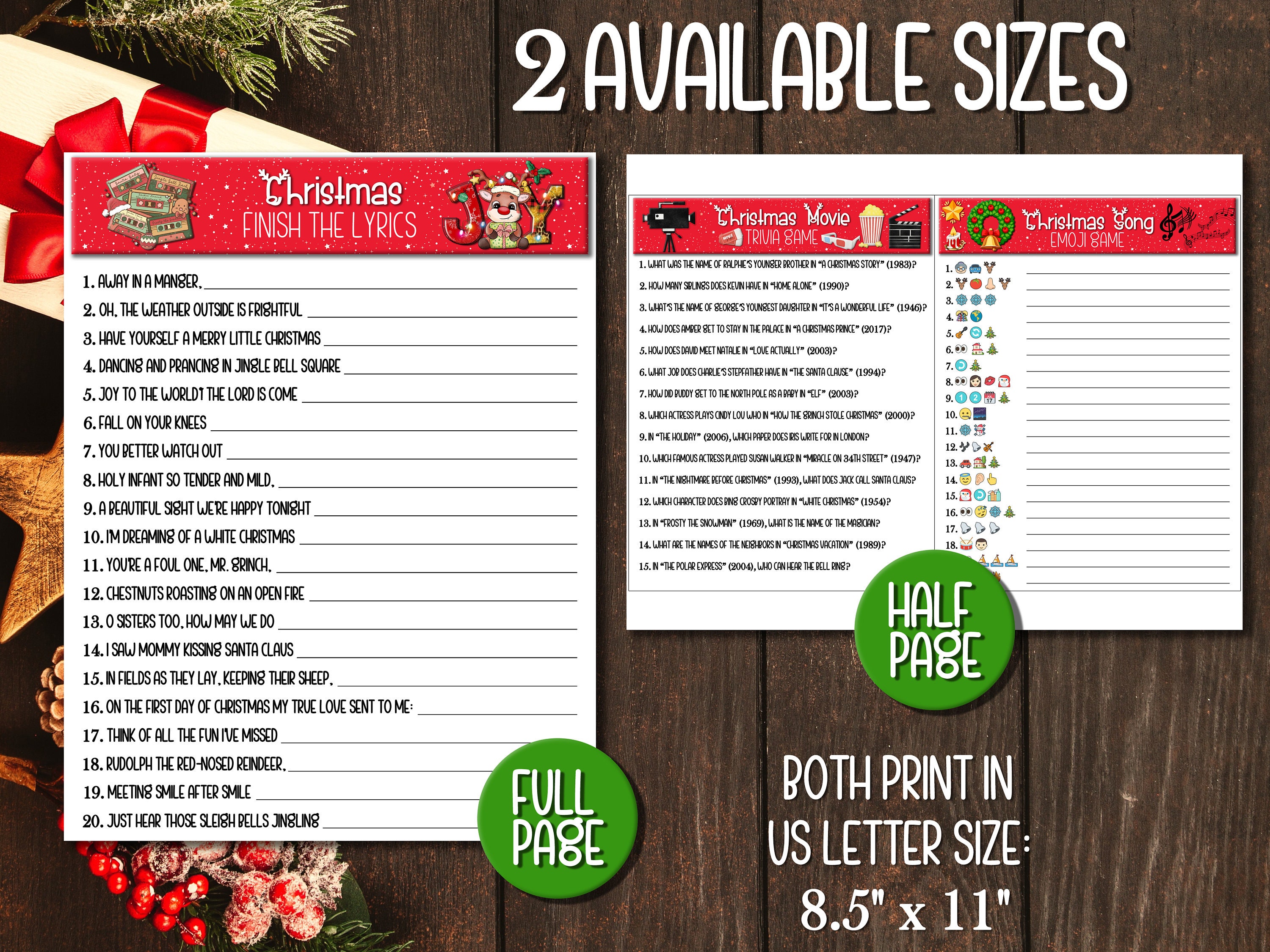 Printable Christmas Game Bundle Perfect for Christmas Family Party ...