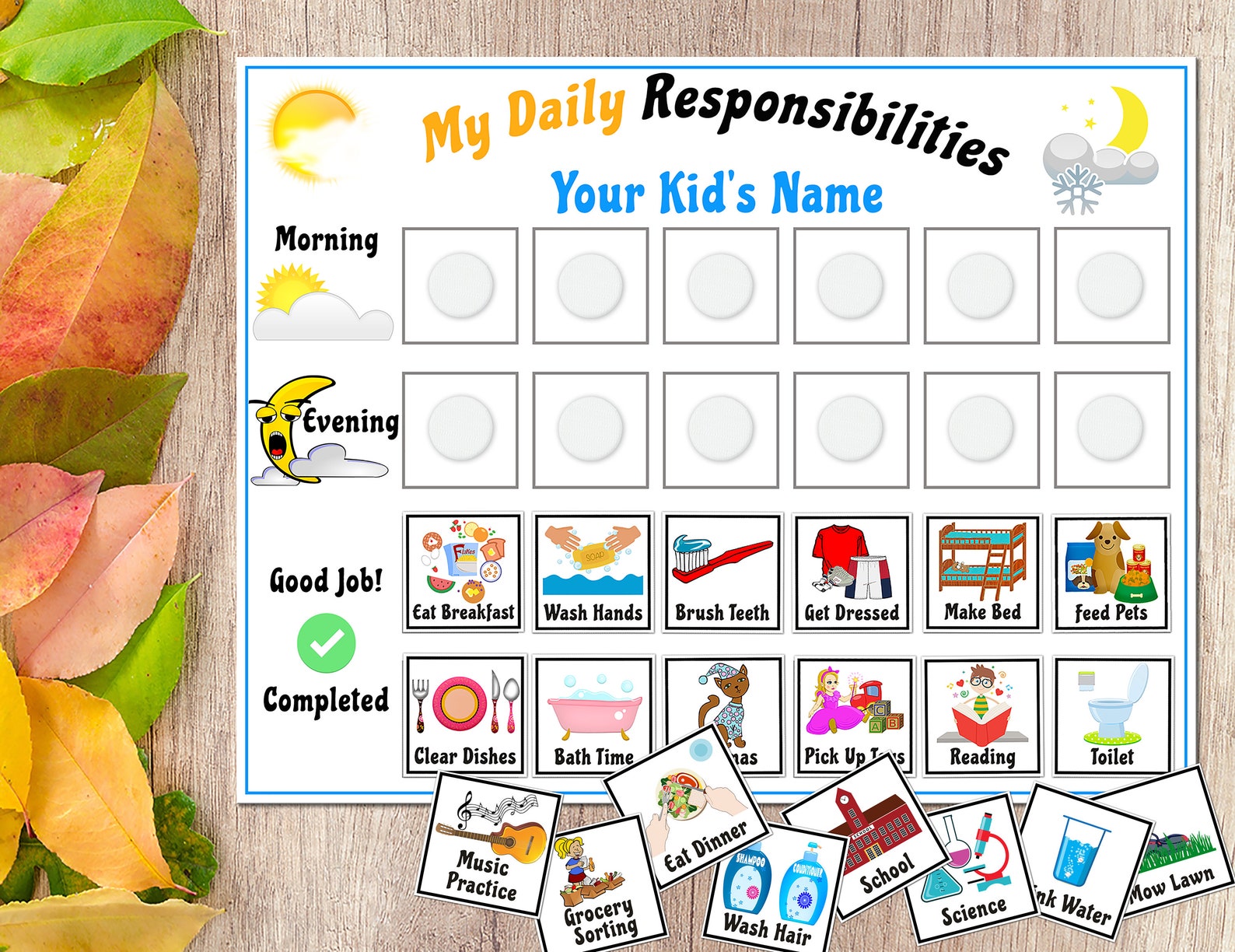 Visual Schedule Chore Chart Additional Icon Pack an Editable - Etsy