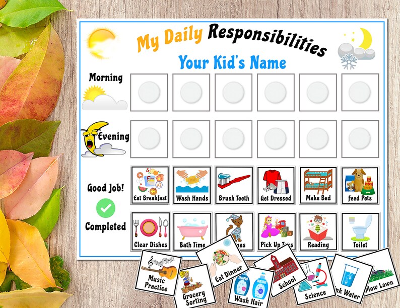 Visual Schedule Chore Chart Additional Icon Pack an Editable - Etsy