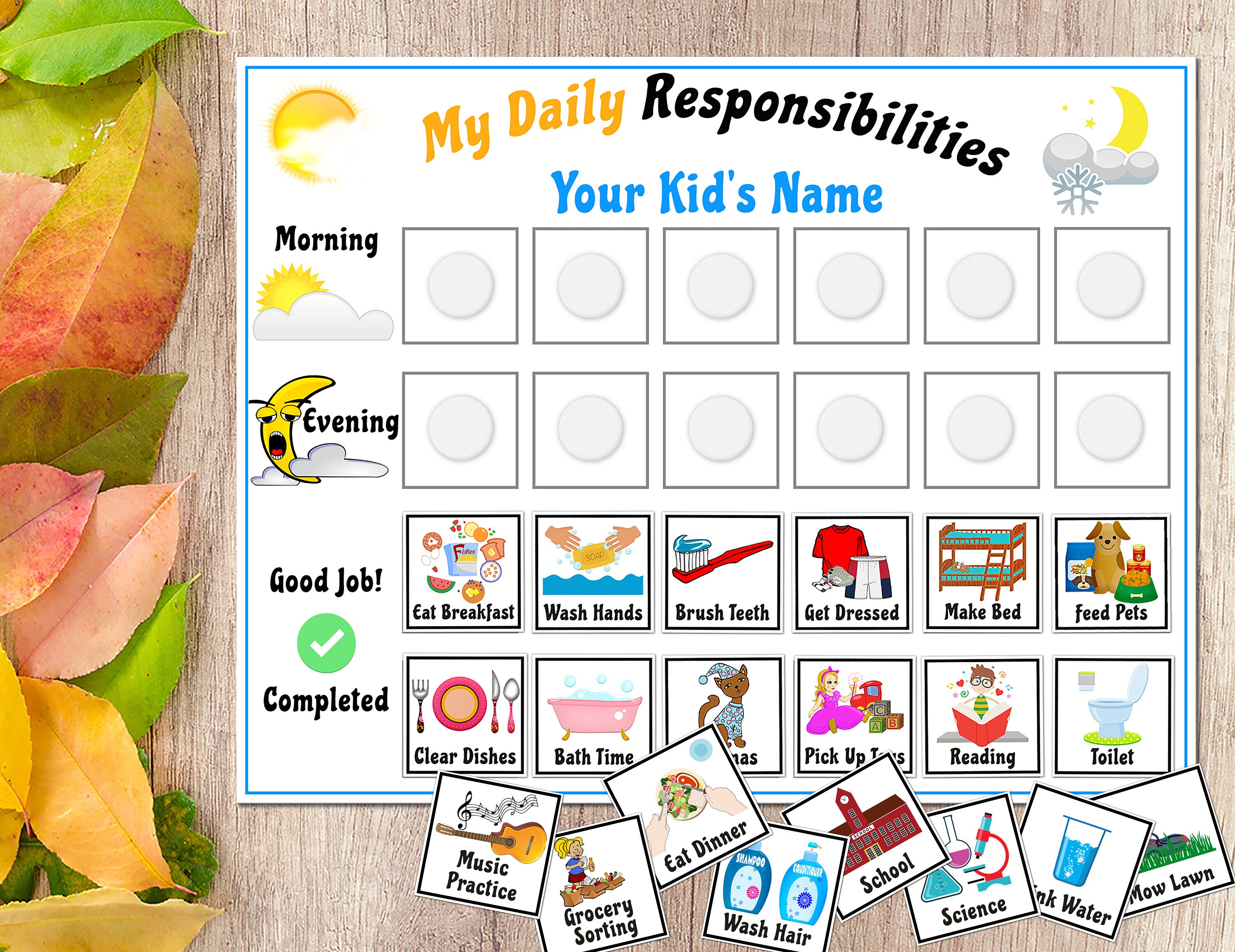 Visual Schedule Chore Chart Additional Icon Pack an Editable - Etsy