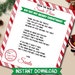 Printable Santa's Lost Button Poem Card/letter, Editable Santa's ...