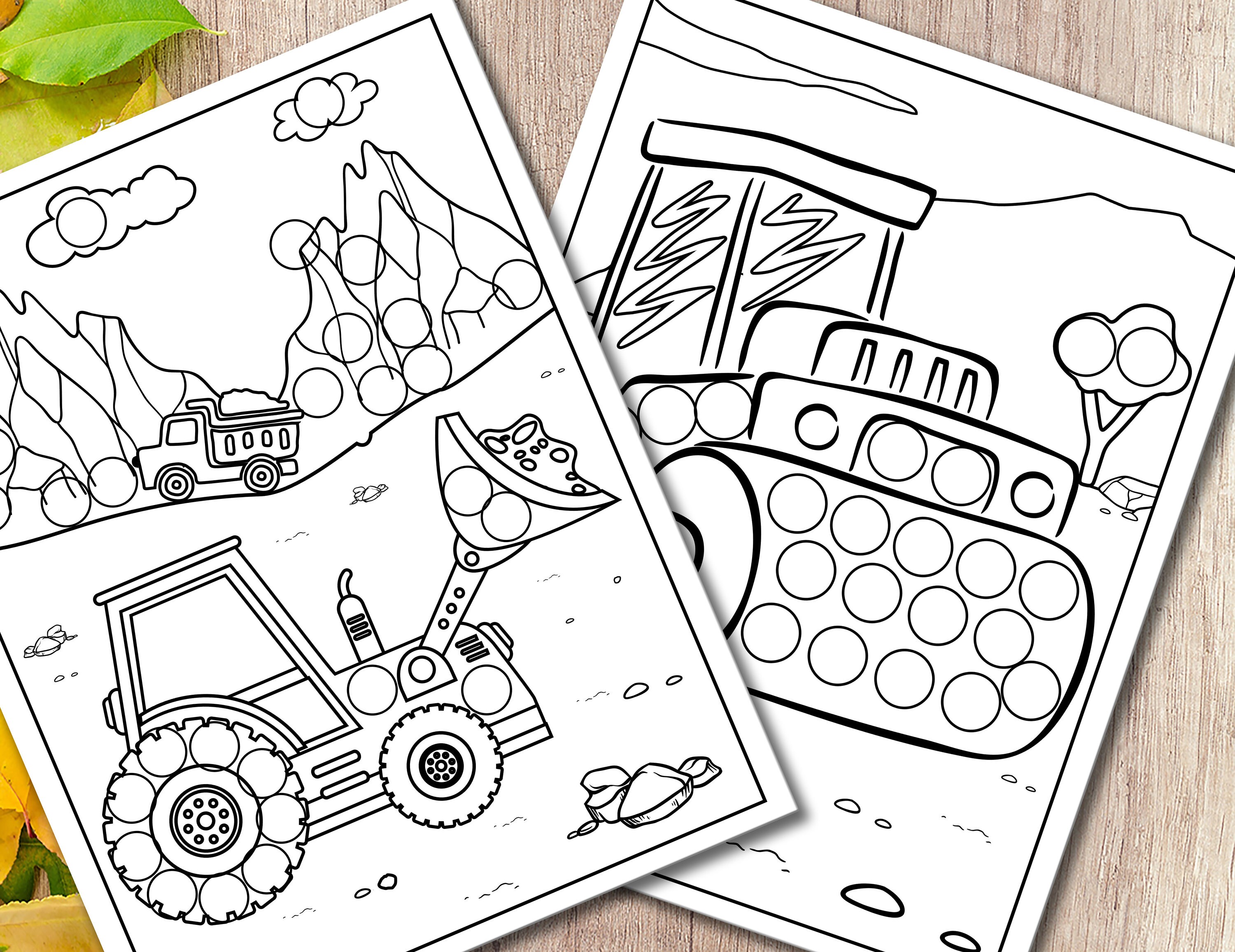 Dot Marker Printable Activity Book Construction Do-a-dot - Etsy