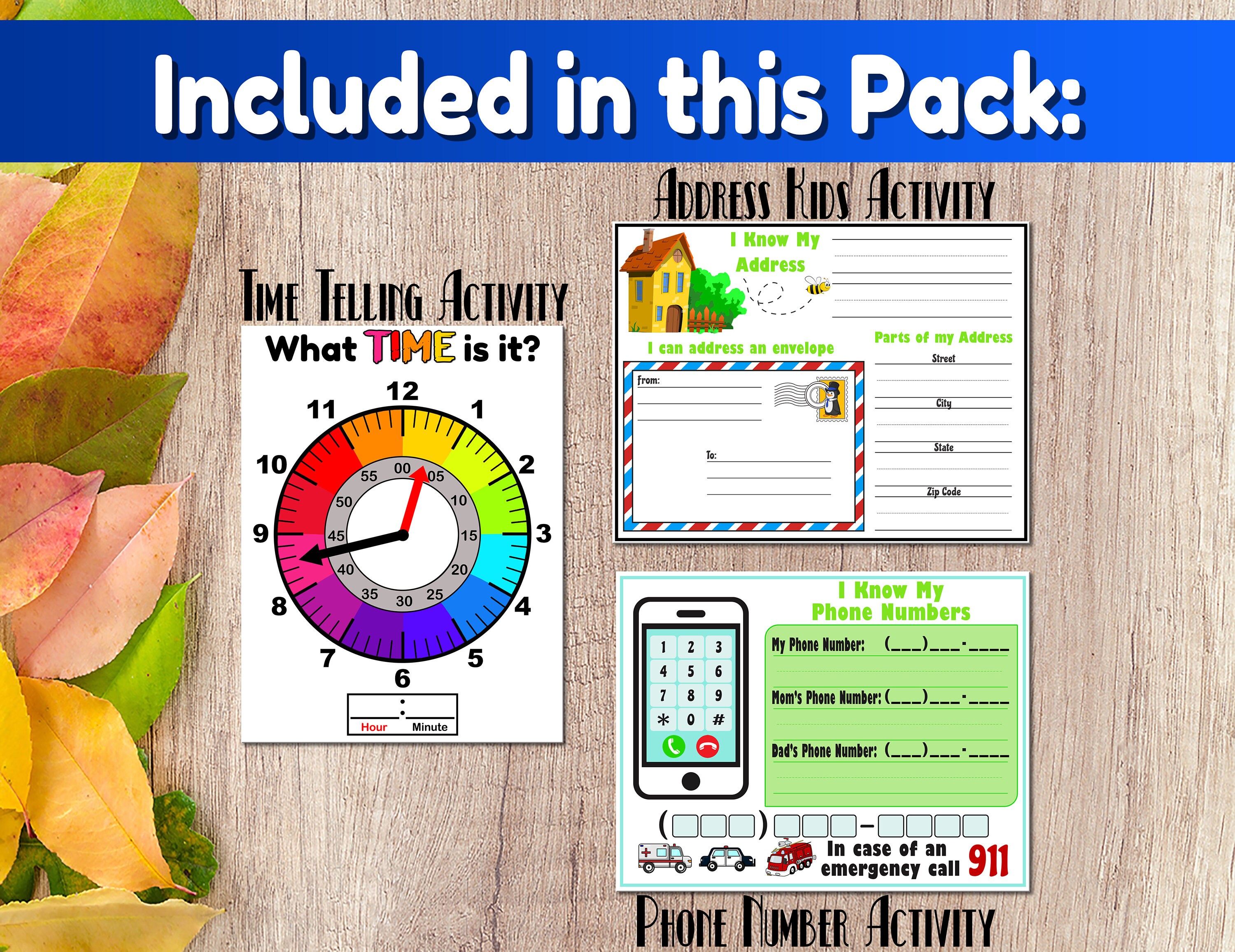 Life Skills for Kids Printable Pack Address Activity Phone - Etsy