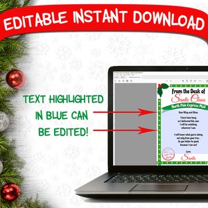 Santa Cam Letter Printable & Editable Santa Claus Letter From the Desk ...