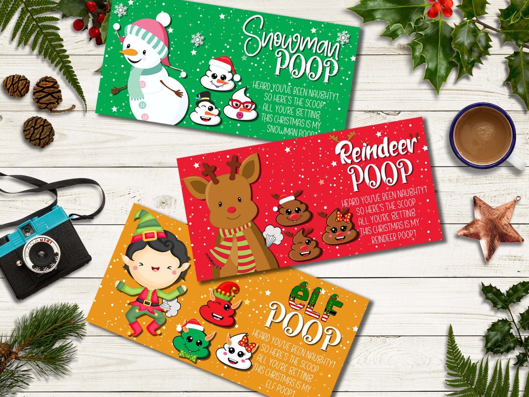 Reindeer Poop, Snowman Poop and Elf Poop Bag Topper | Cute Christmas ...