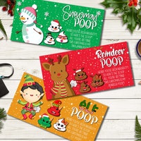 Printable Christmas Tag, Reindeer Poop Card, Cute Christmas Cookie Card ...