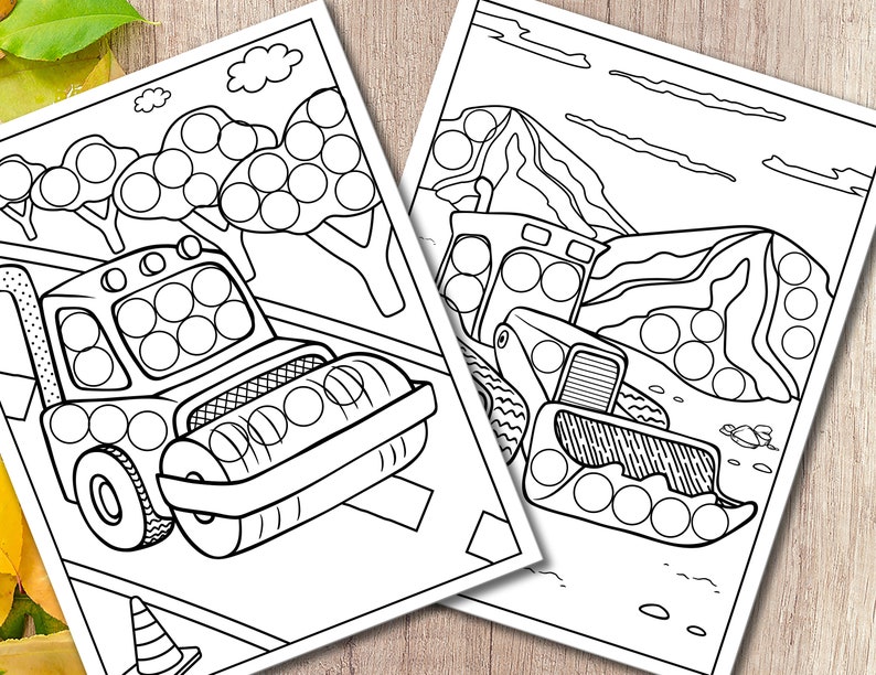 Dot Marker Printable Activity Book Construction Do-a-dot Art Printable ...
