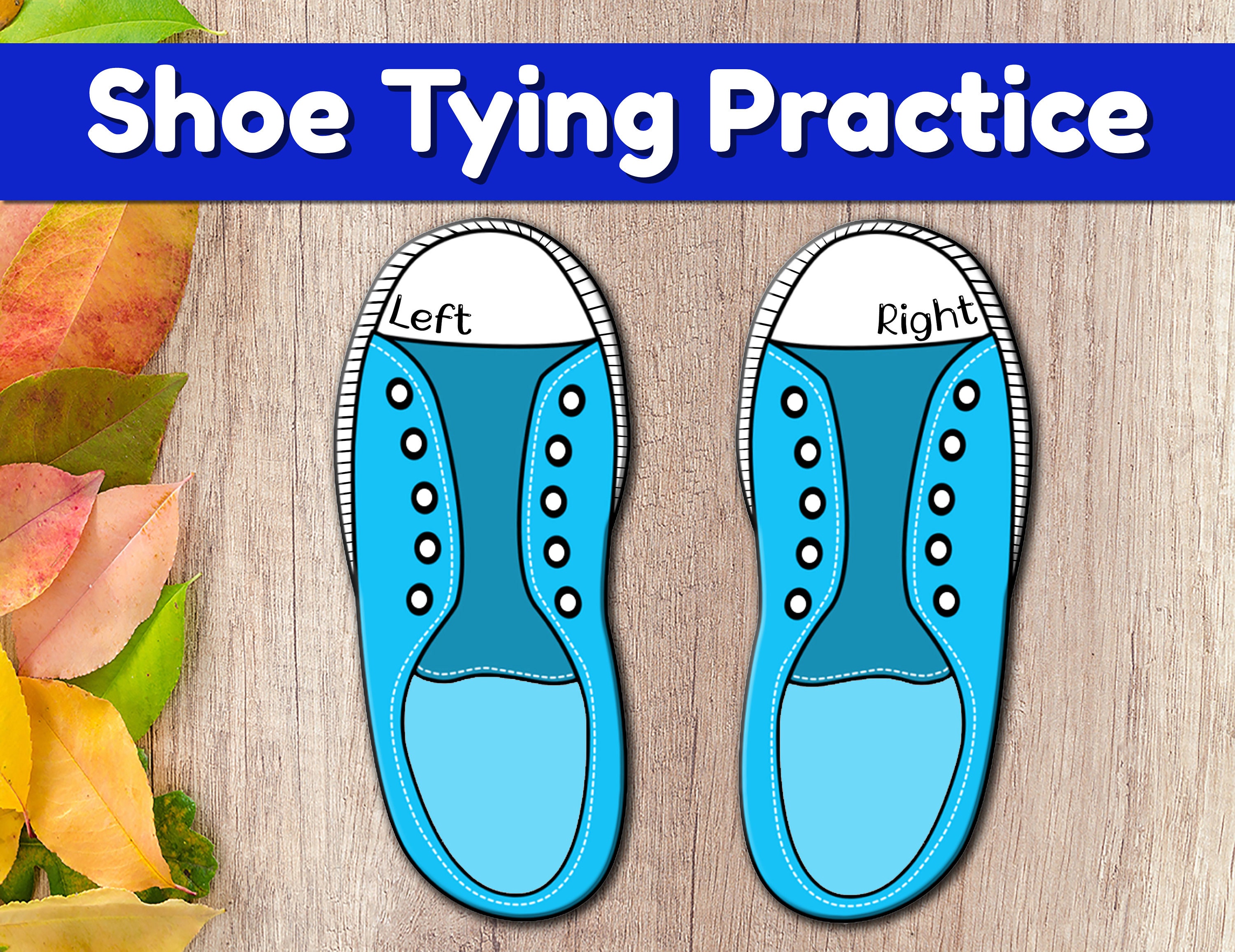 Shoe Tying Practice - Printable Shoe Lacing Cards, Life Skill for Kids ...