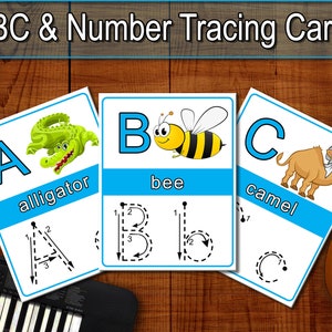 Alphabet Tracing Printable Flashcards: Preschool ABC - Etsy