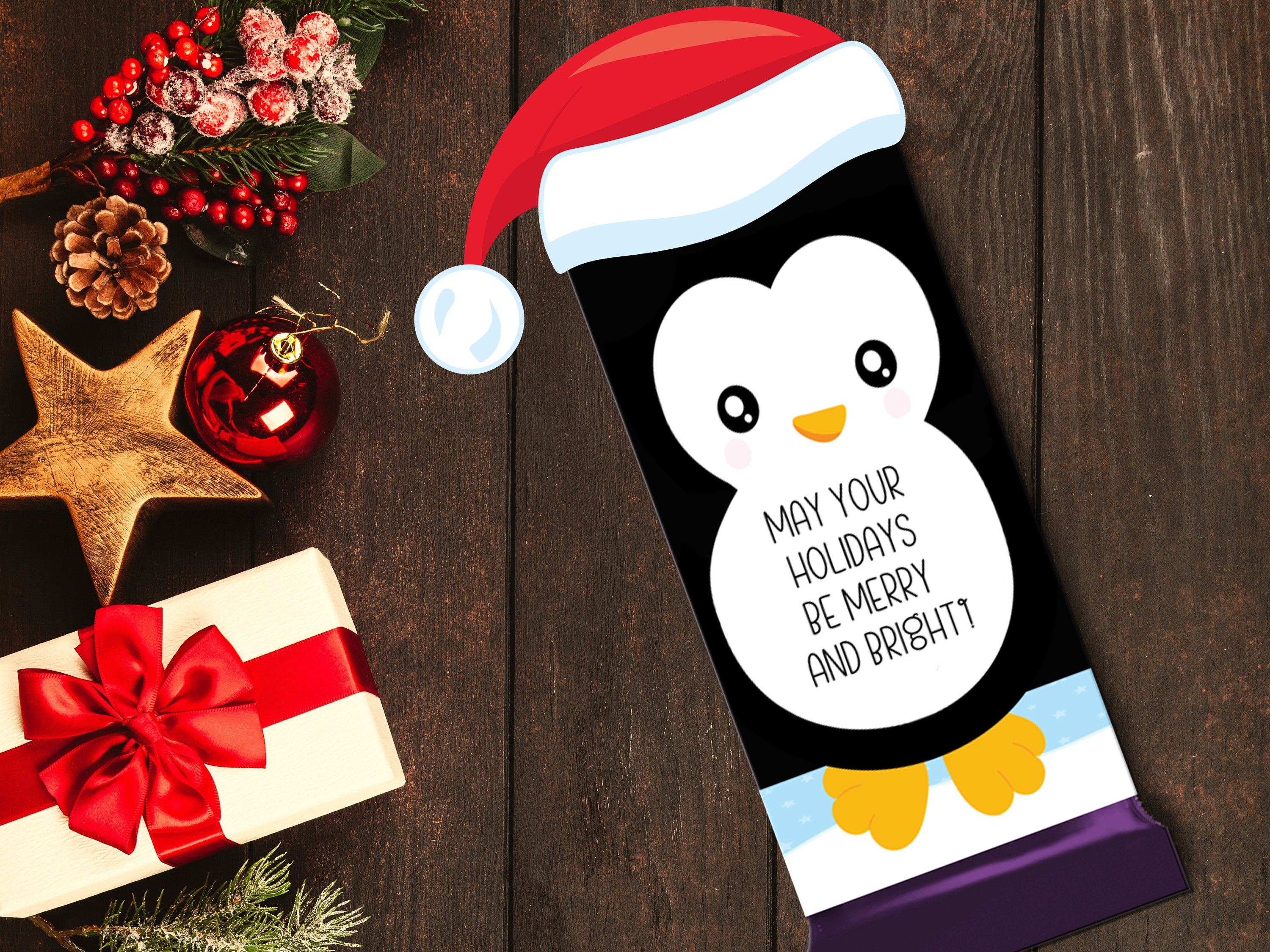 Printable Penguin Candy Wrapper - 1.55oz Hershey Bar Christmas ...