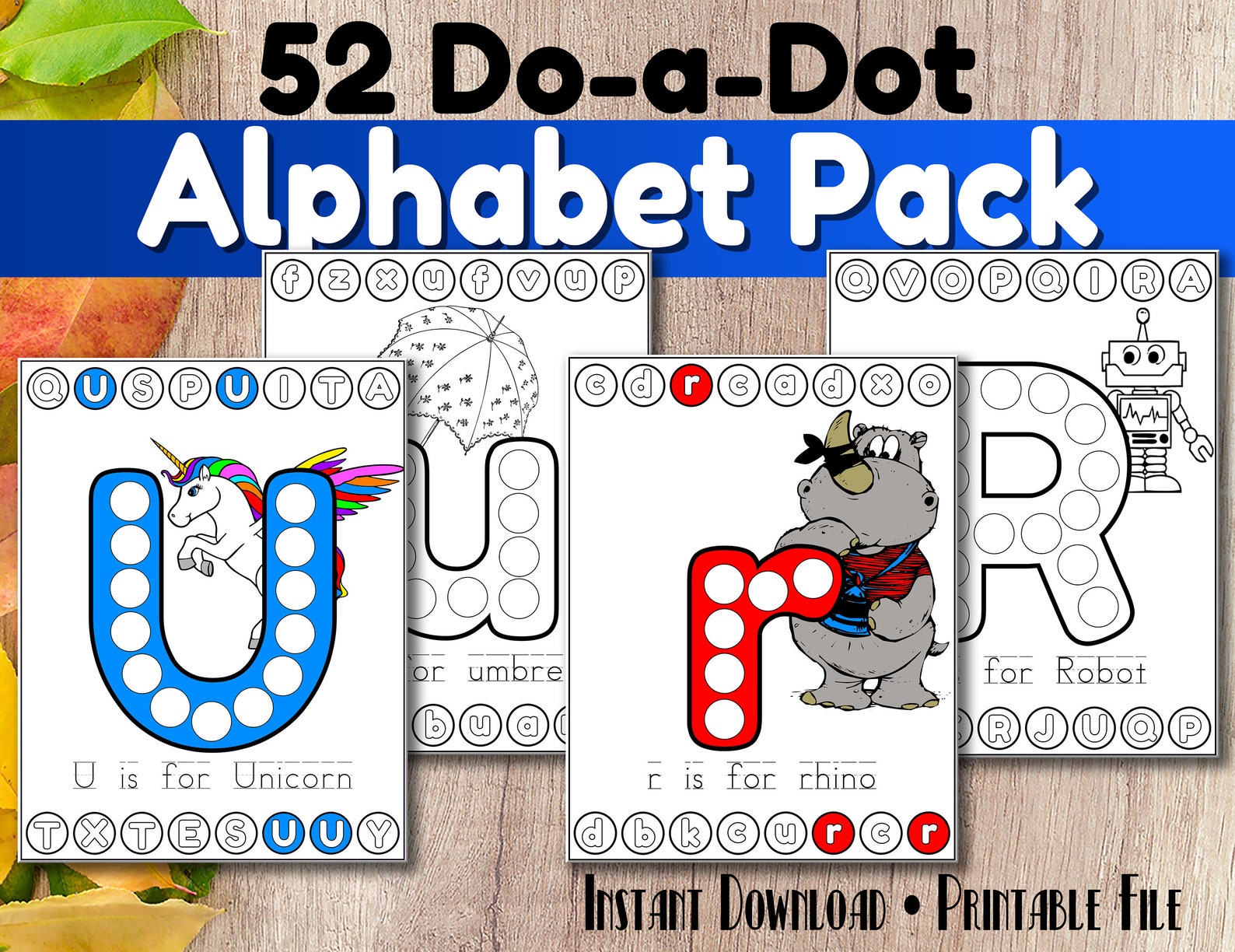 Dot Marker Printable Activity Book, Do-a-dot Art Printable for Toddlers ...