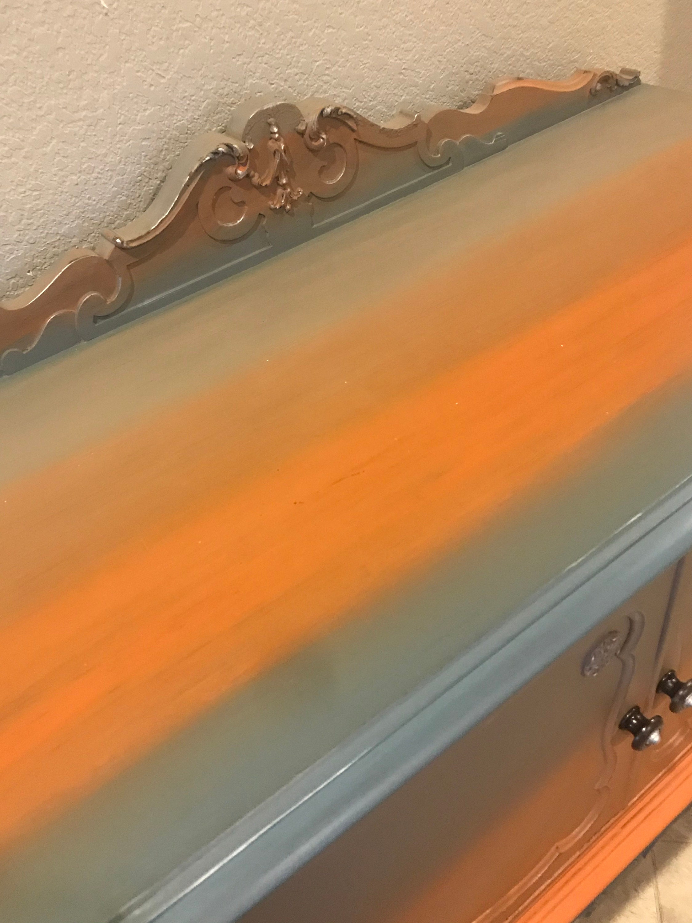 Hand Painted Antique Sideboard/buffet - Etsy