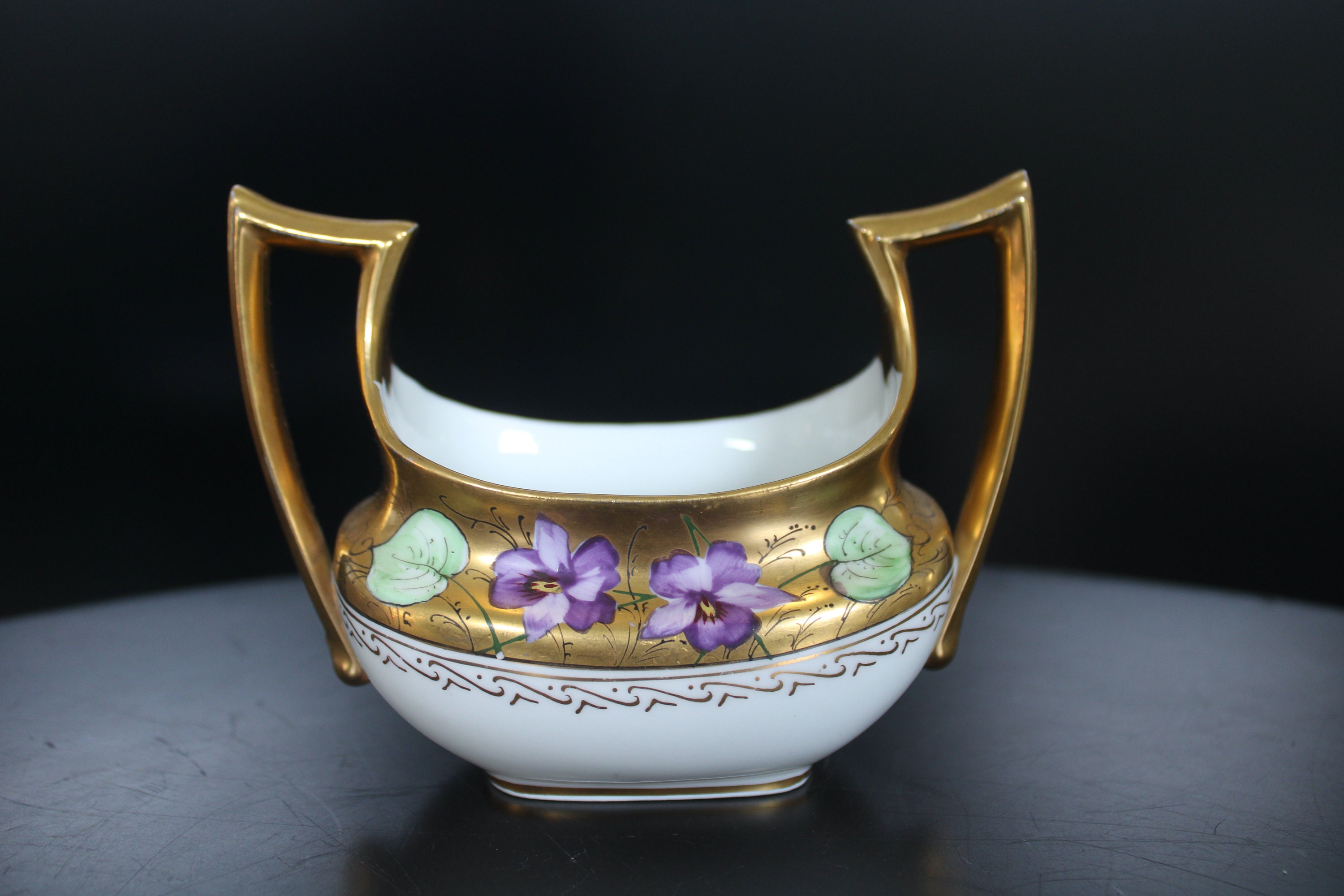 Favorite Bavaria Stouffer Studios Hand Painted Violet Design Cream and ...