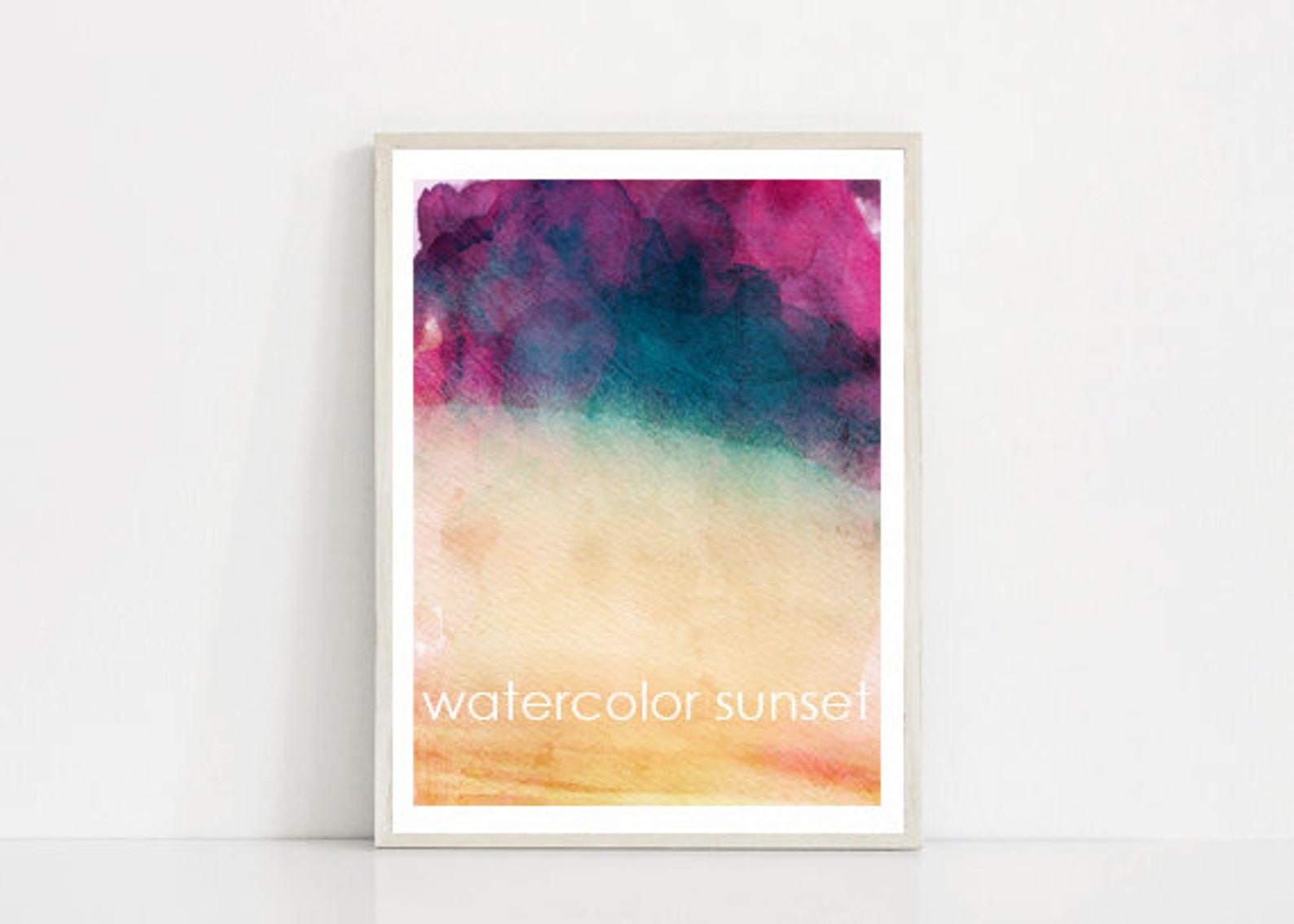 Watercolor Art Print, Bright Poster Art, Wall Art, Wall Hanging, Sunset ...