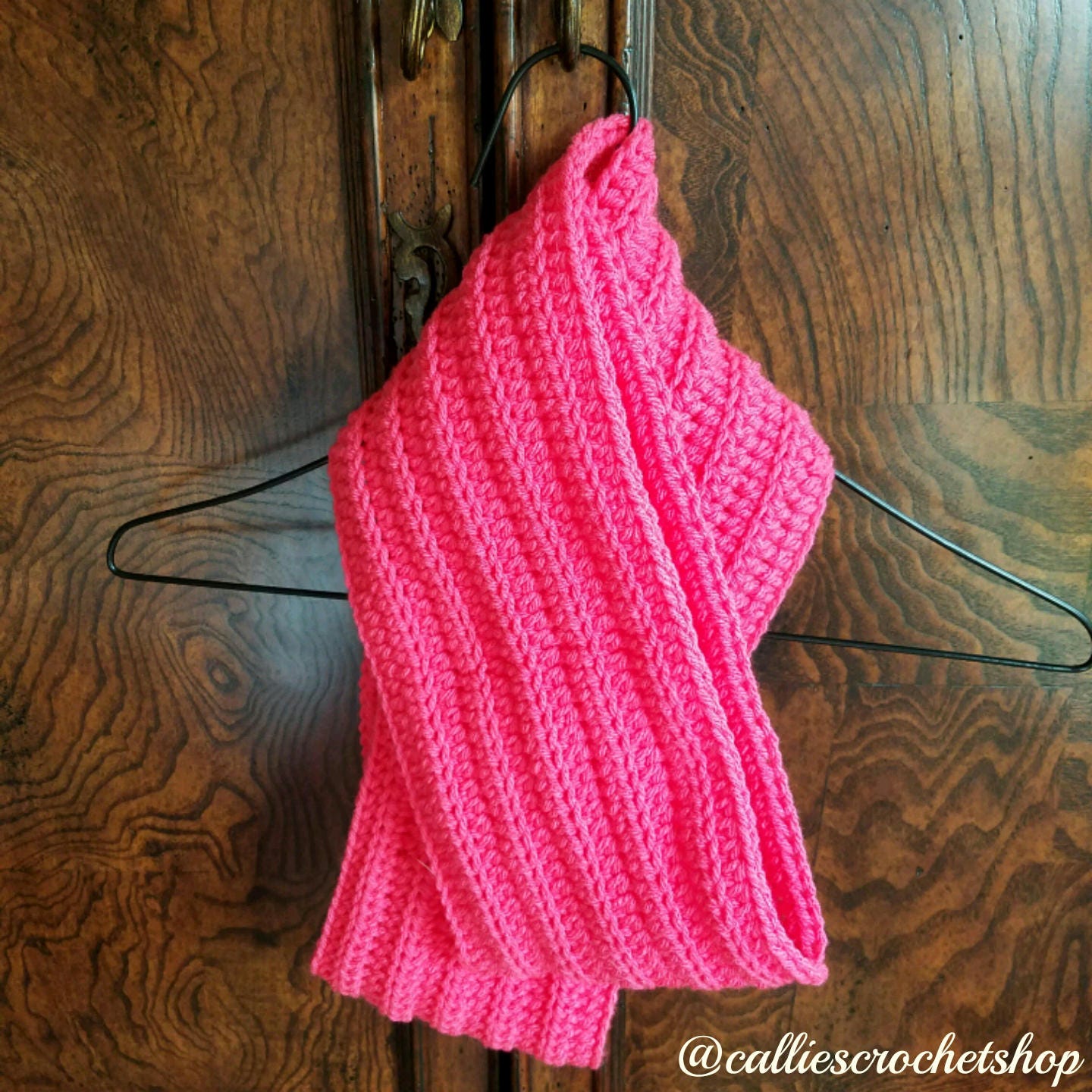 Pink Crochet Infinity Scarf/pink Crochet Eternity Scarf/hand-made ...