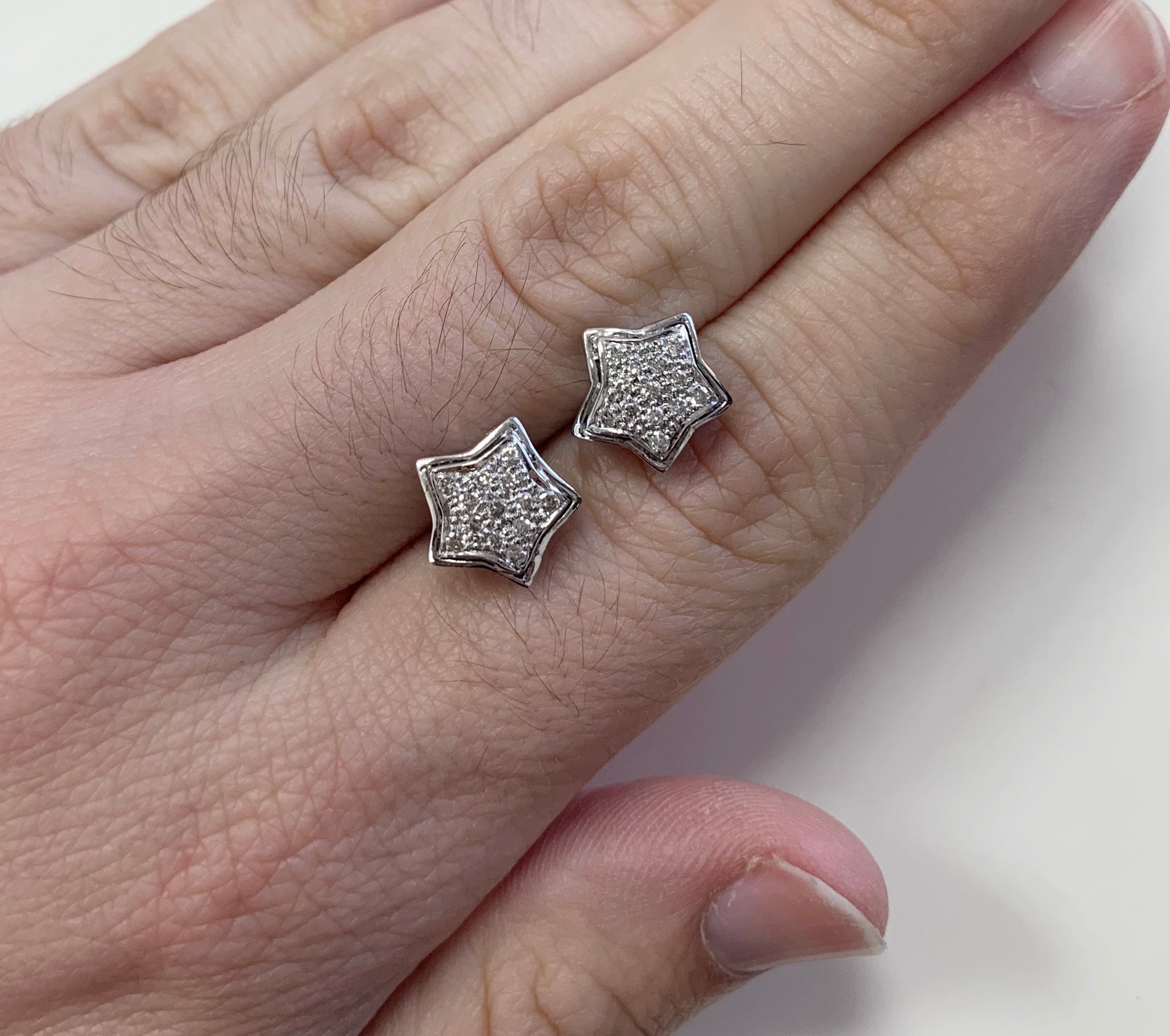 Star Shaped Diamond Cluster Necklace and Earring Set Diamond - Etsy Polska