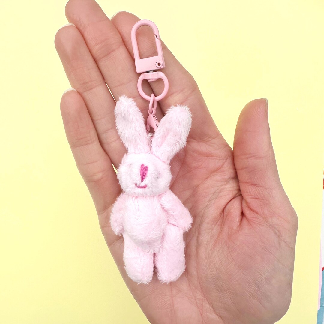 Tiny Plush Bunny Keychain, Spring Easter Rabbit Bag Charm, Cute Spring ...